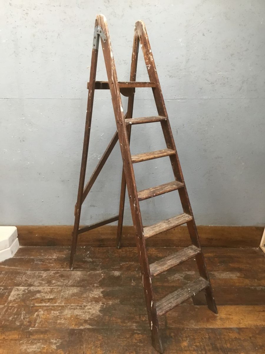 Reclaimed Wooden Step Ladder - Authentic Reclamation