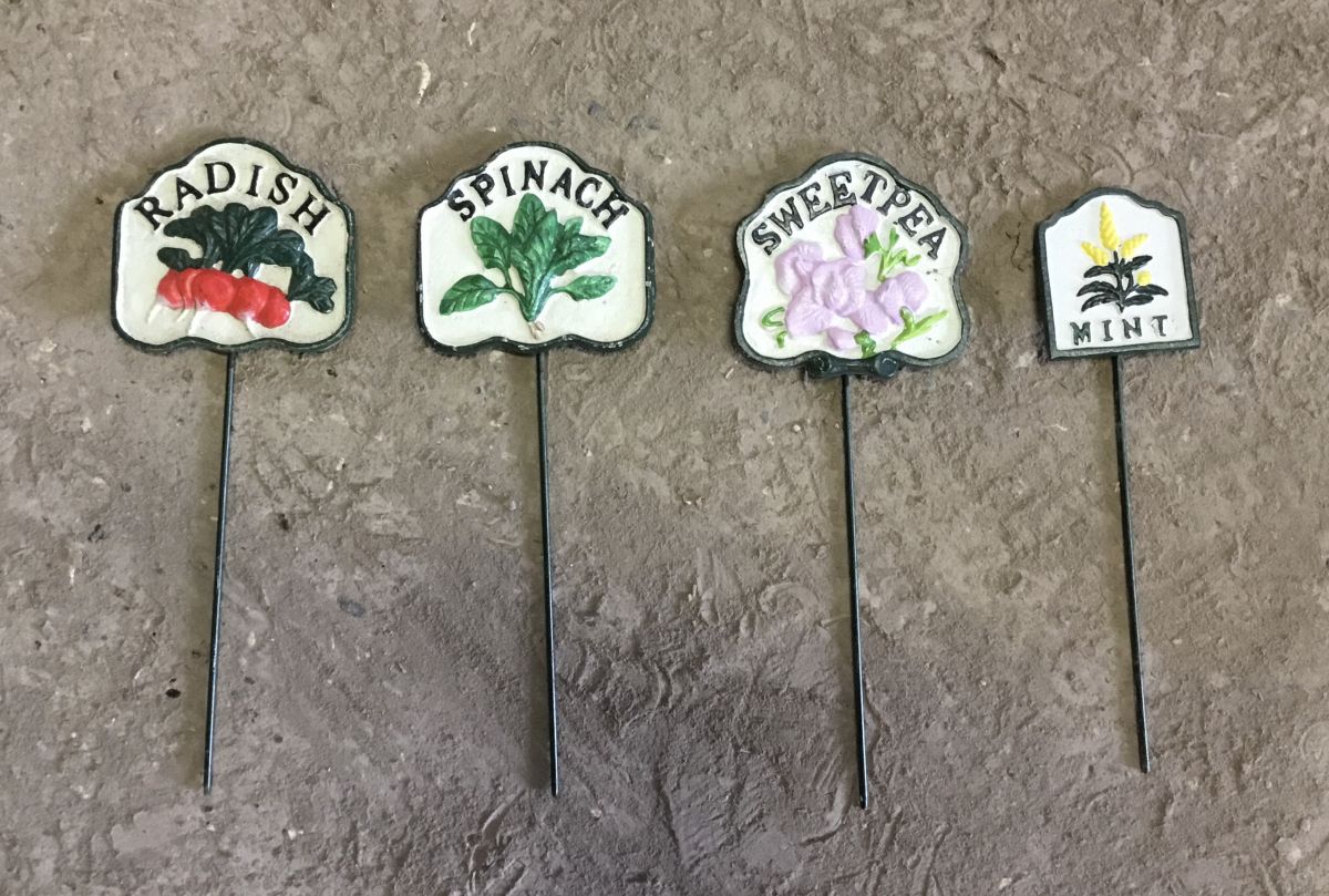 Colourful Allotment Vegatable Signs - Authentic Reclamation