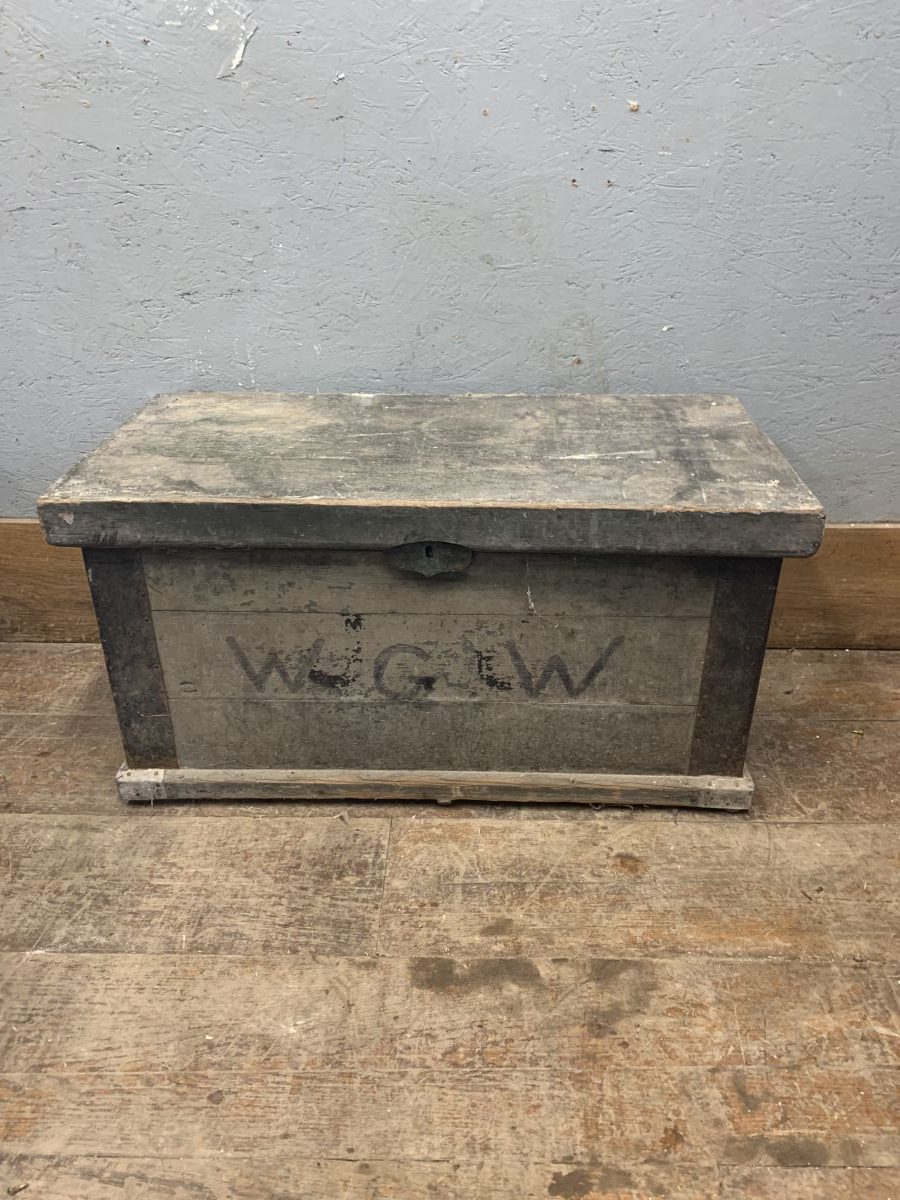 Vintage WGW Wooden Trunk - Authentic Reclamation