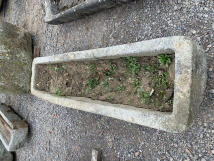 Narrow Rectangular Granite Trough - Authentic Reclamation