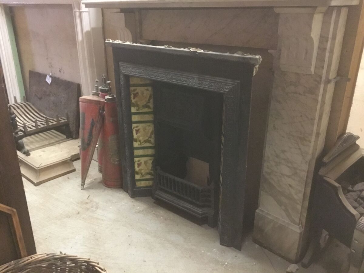 Yellow Tiled Fire Insert - Authentic Reclamation