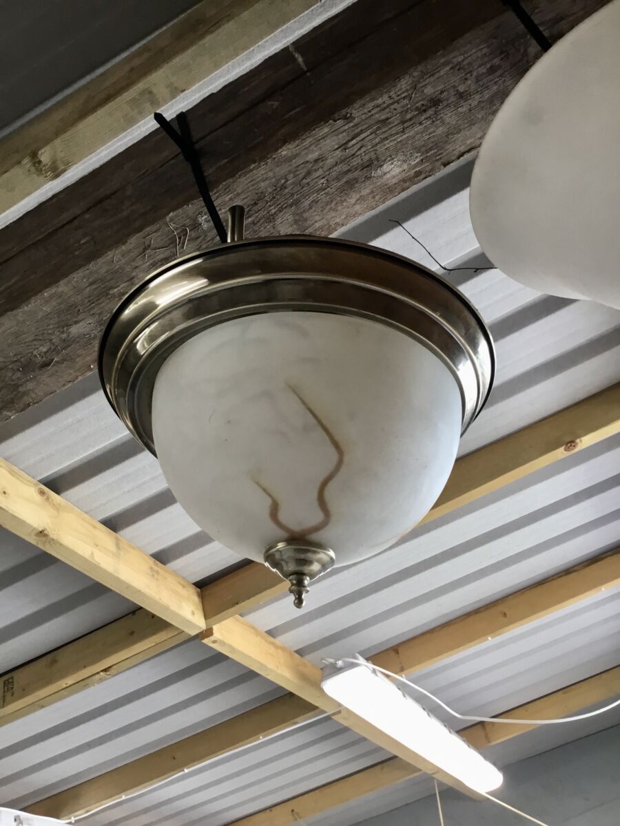 Textured Glass Dome Light - Authentic Reclamation