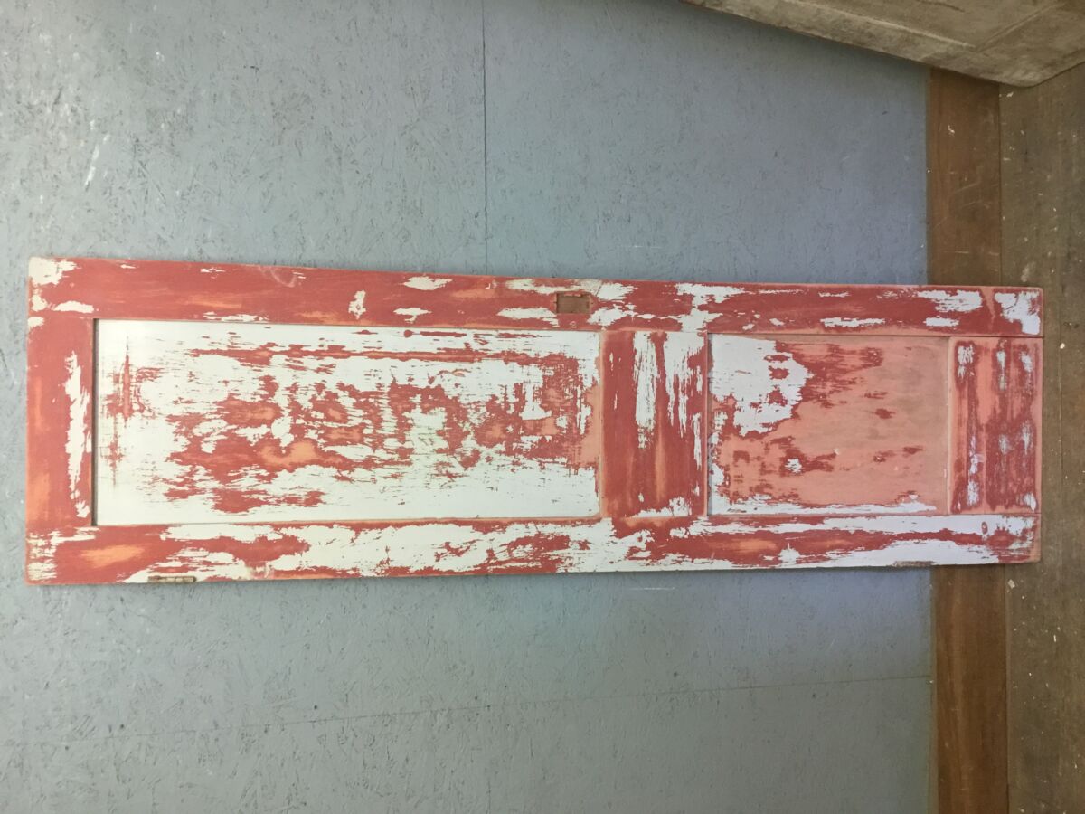 Distressed White and Red 2 Panel Door - Authentic Reclamation