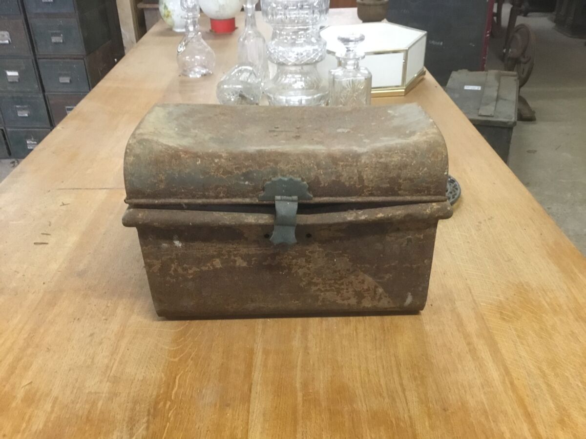 Antique Small Iron Chest - Authentic Reclamation