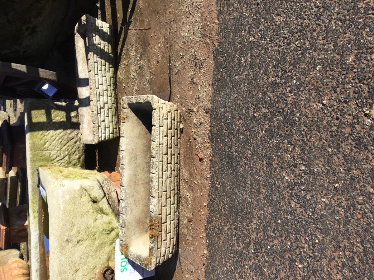 Pair Of Brick Effect Troughs - Authentic Reclamation