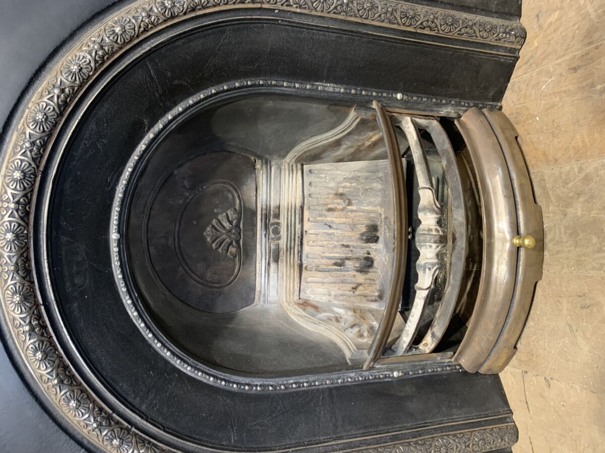 Simple Cast Iron Large Fire Insert - Authentic Reclamation
