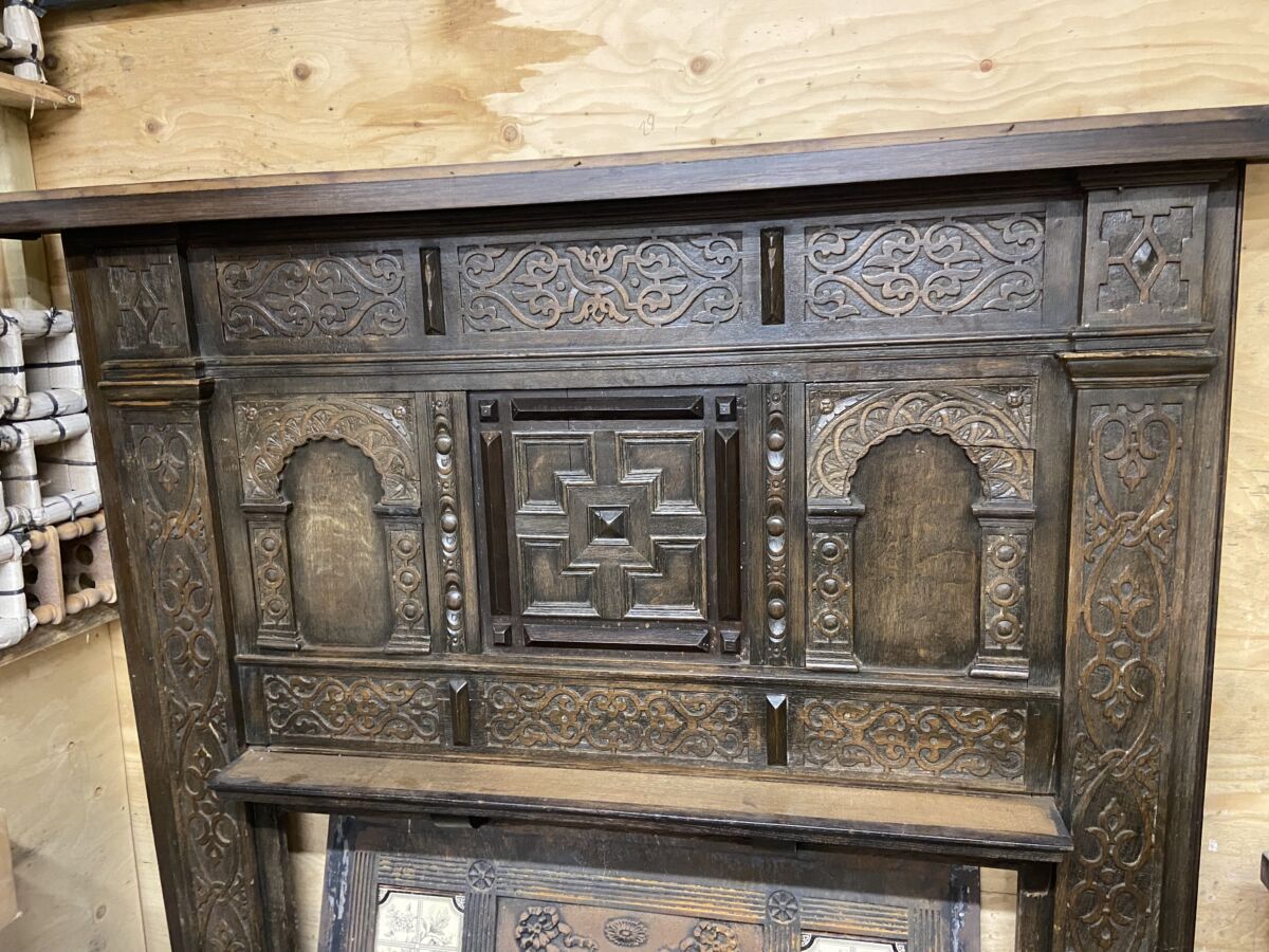 Celtic Style Carved Oak Surround - Authentic Reclamation
