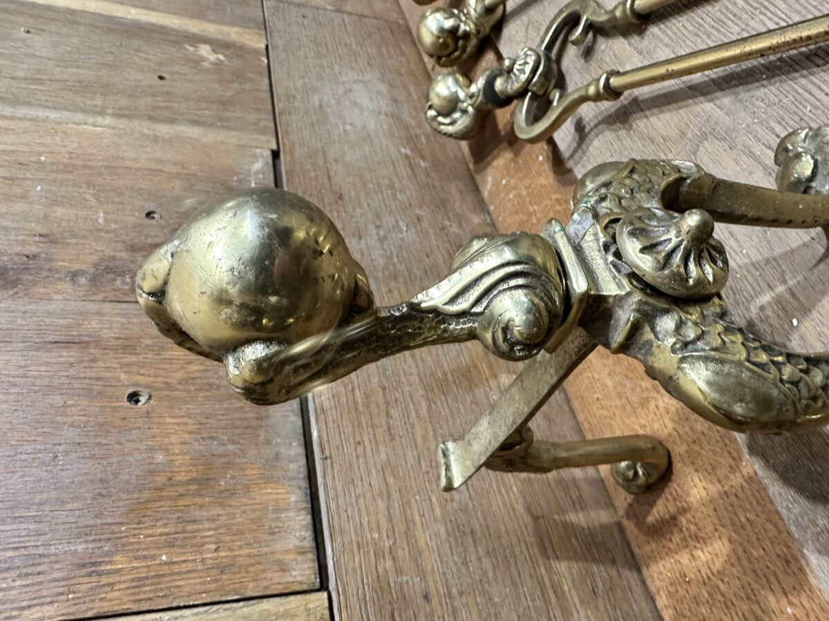 Gorgeous Brass Fireplace Set - Authentic Reclamation