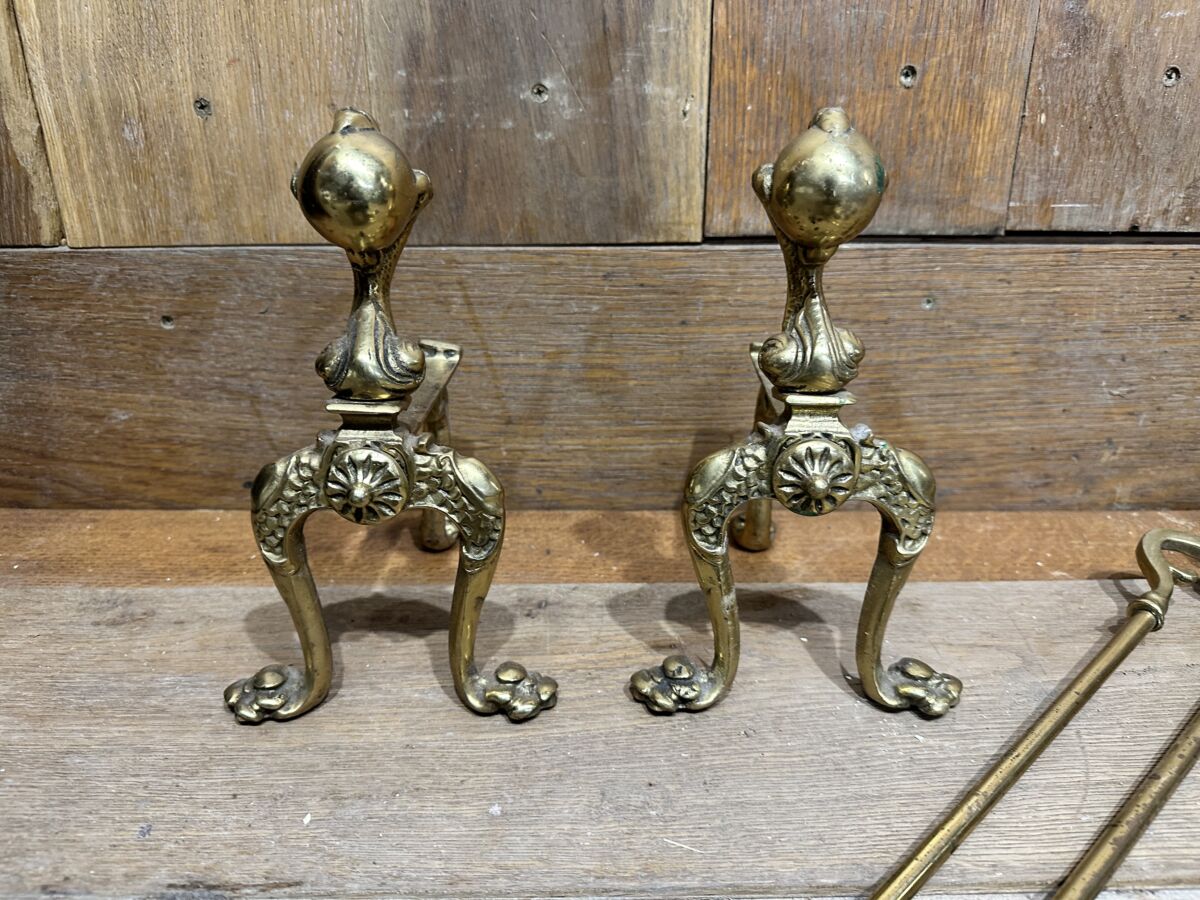 Gorgeous Brass Fireplace Set - Authentic Reclamation