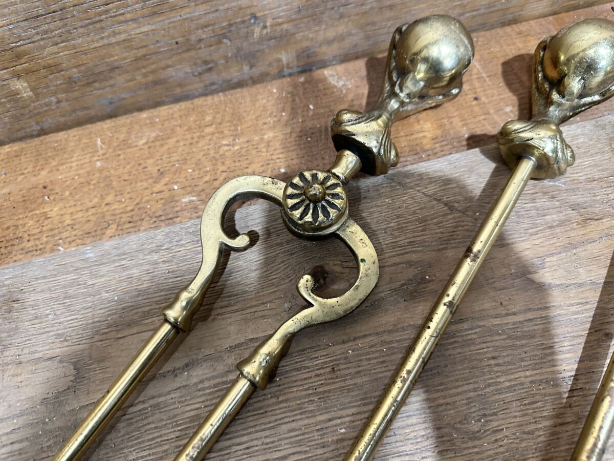 Gorgeous Brass Fireplace Set - Authentic Reclamation