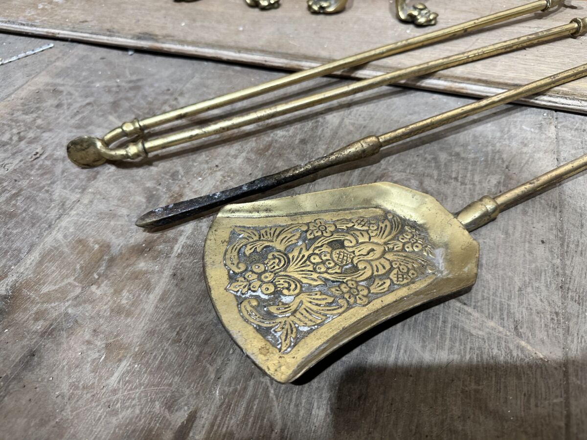 Gorgeous Brass Fireplace Set - Authentic Reclamation