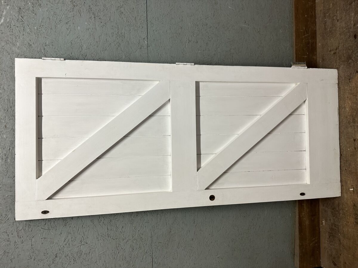 Solid Thick Grey Painted Ledge and Brace - Authentic Reclamation