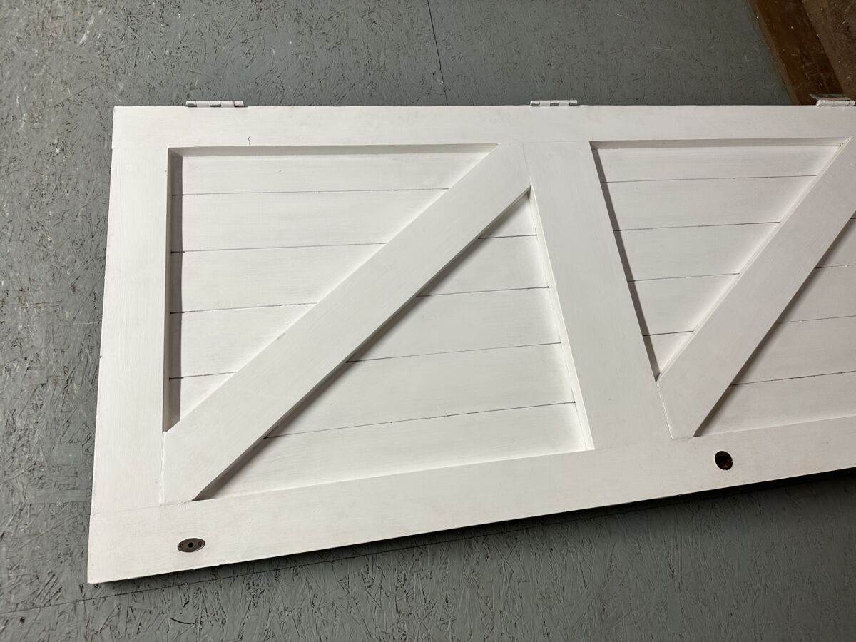 Solid Thick Grey Painted Ledge and Brace - Authentic Reclamation