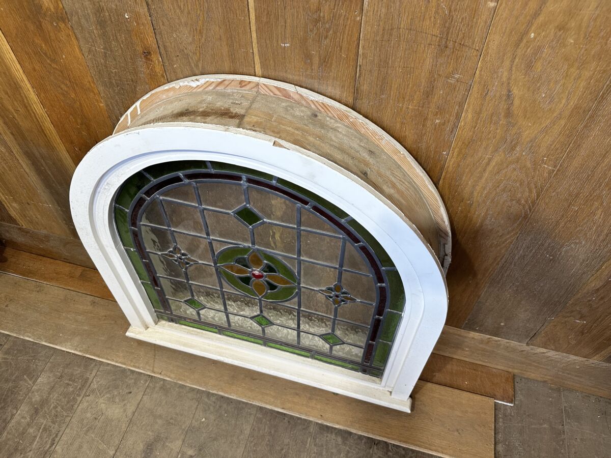 Beautiful Arched Stained Glass Window - Authentic Reclamation