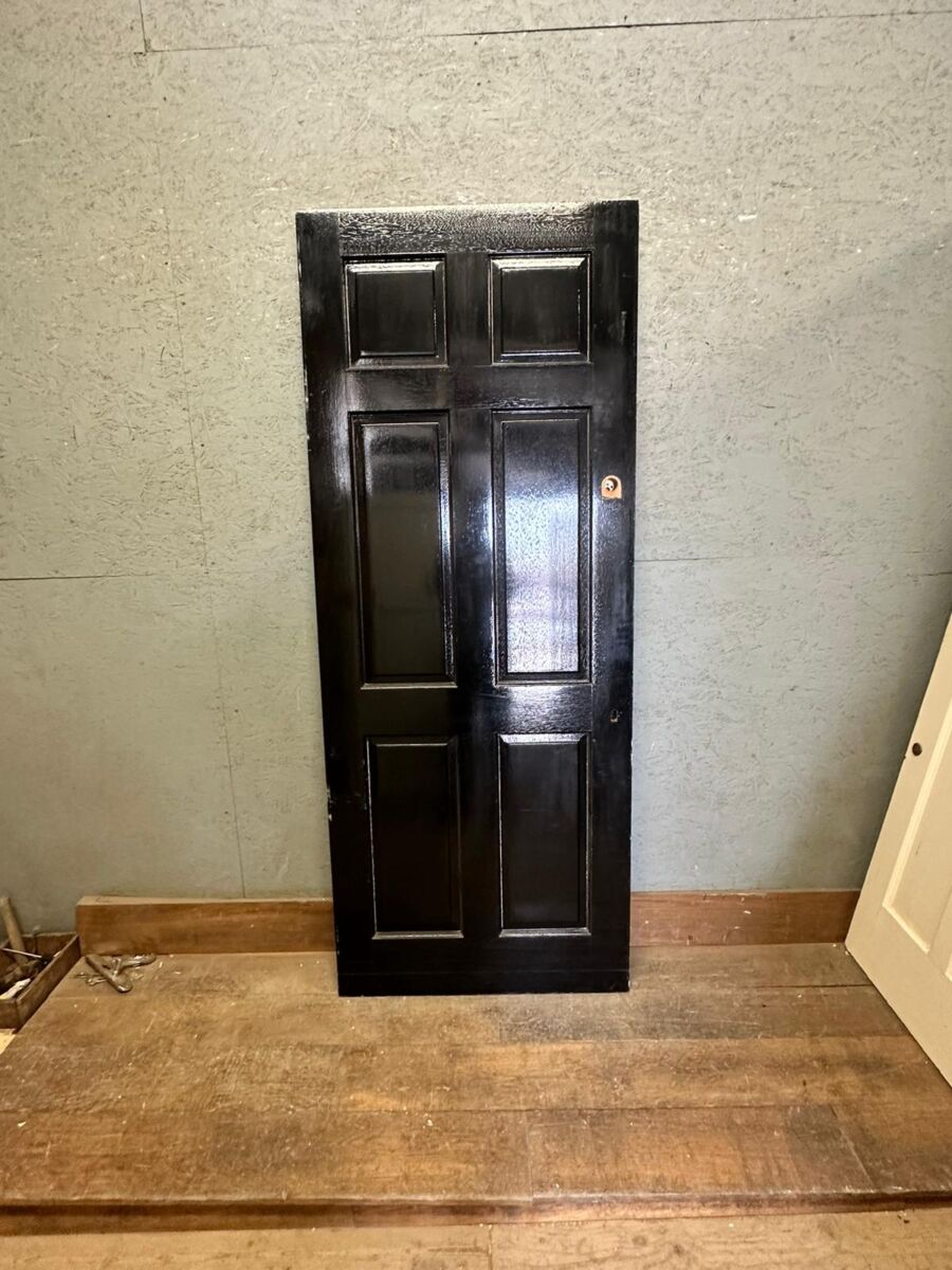 Large Black 6 Panel Front Door - Authentic Reclamation
