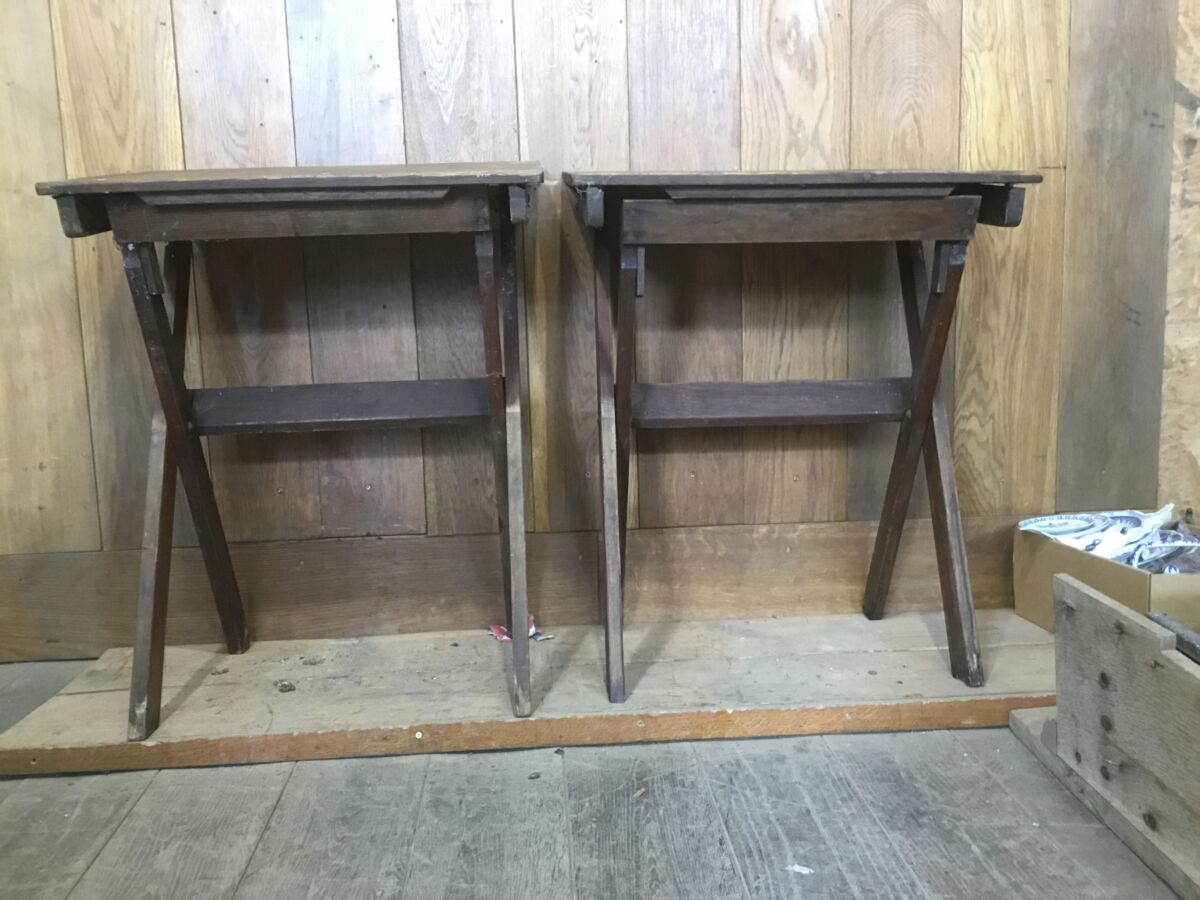 Pair of Vintage Folding School Desks - Authentic Reclamation