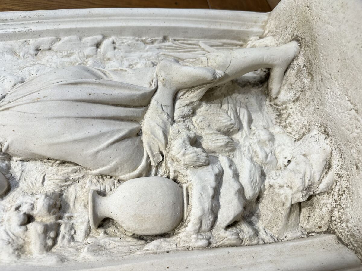 Beautiful Large Plaster Cast Plaque - Authentic Reclamation