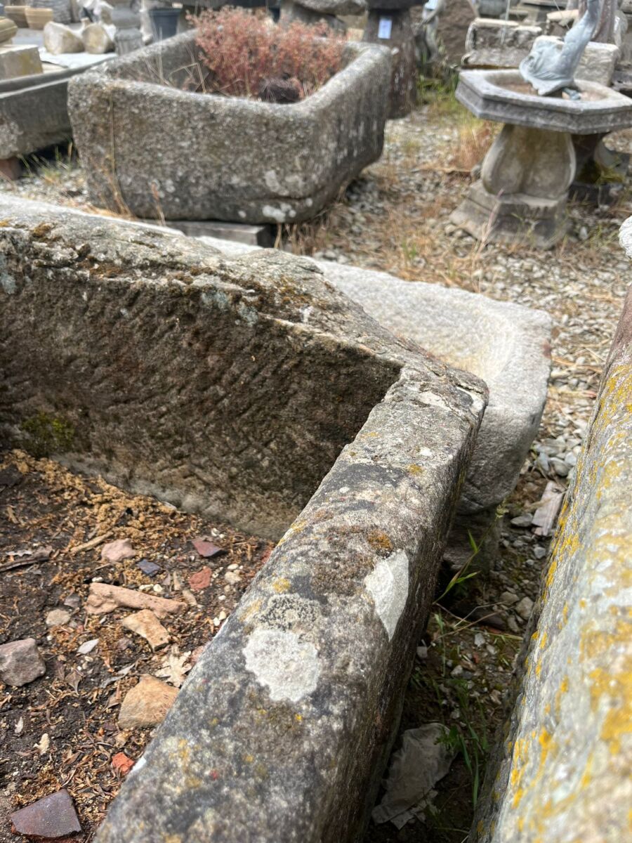 Weathered Stone Trough Damaged - Authentic Reclamation