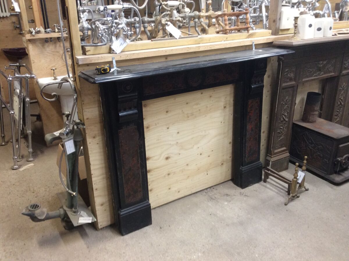 Black Marble Fire Surround - Authentic Reclamation