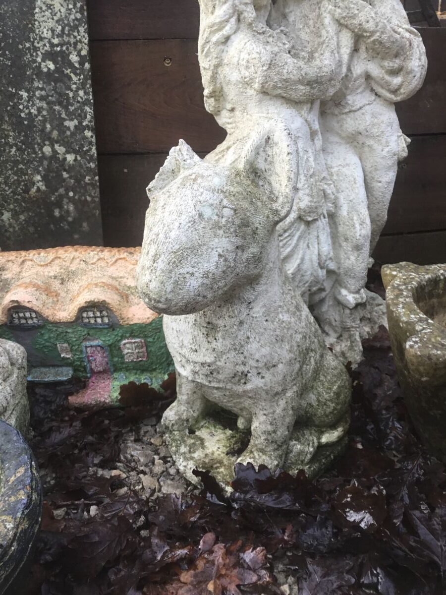 Damaged Dog Statue
