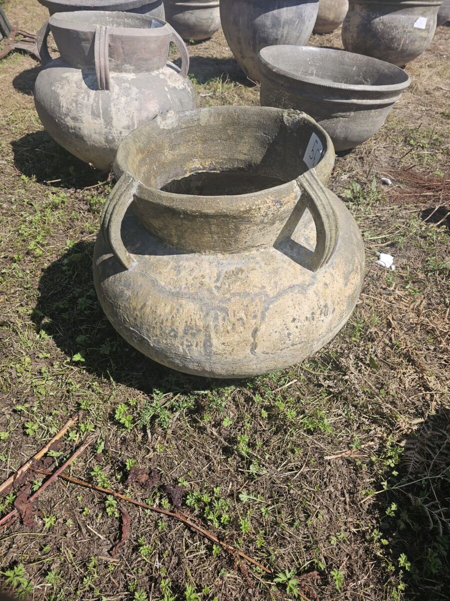 LOVELY ROUND CLAY POT WITH HANDLES - Authentic Reclamation