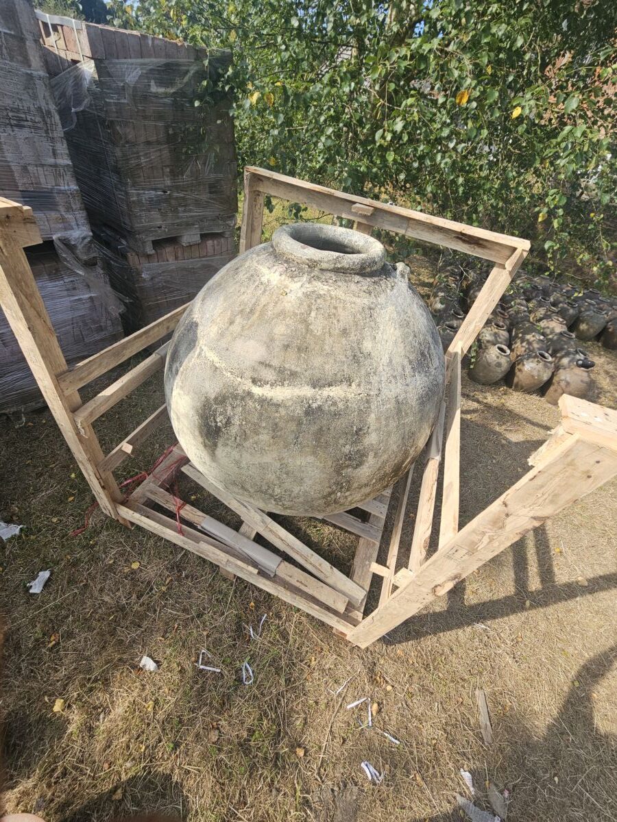 COLOSSAL ROUND CLAY POT WITH SMALL LIP HANDLES - Authentic Reclamation