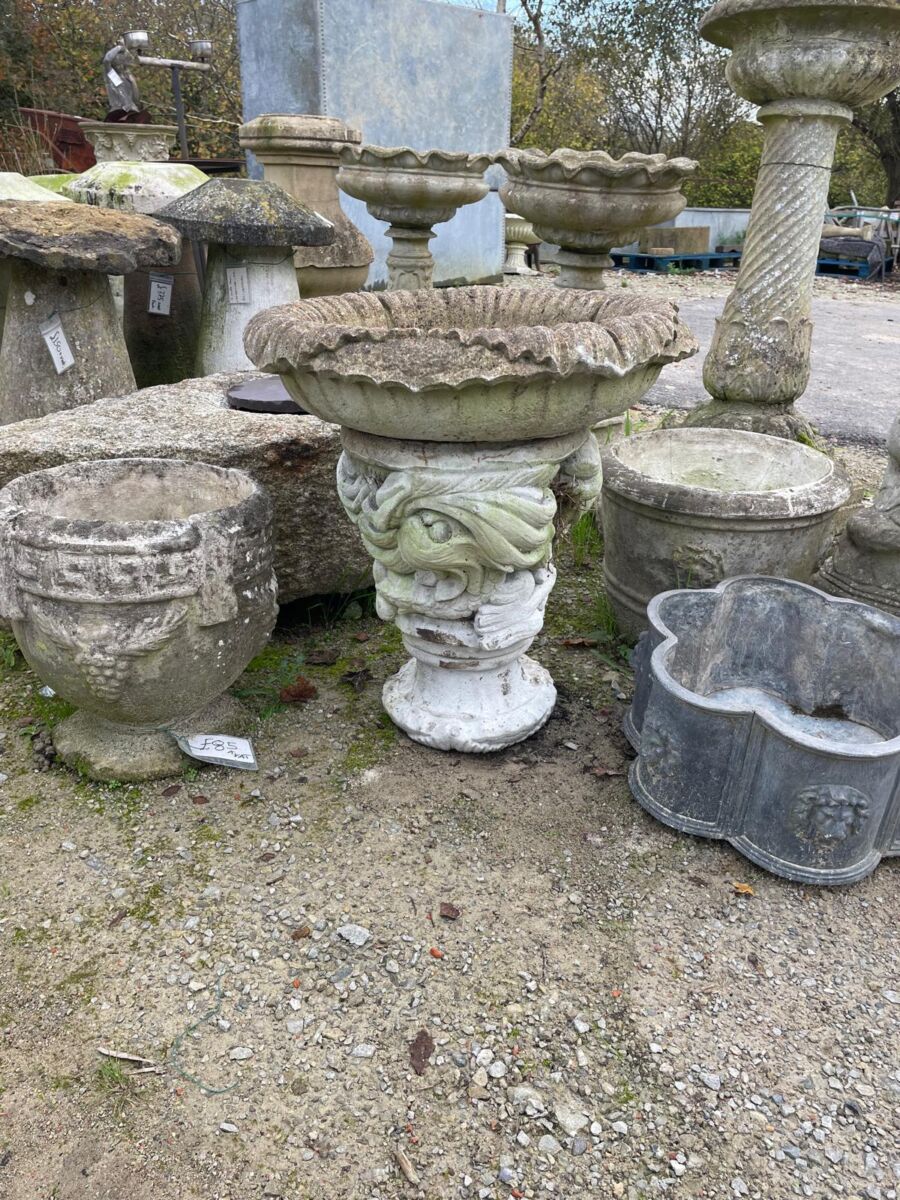 STONE FISH DESIGN BIRD BATH - Authentic Reclamation