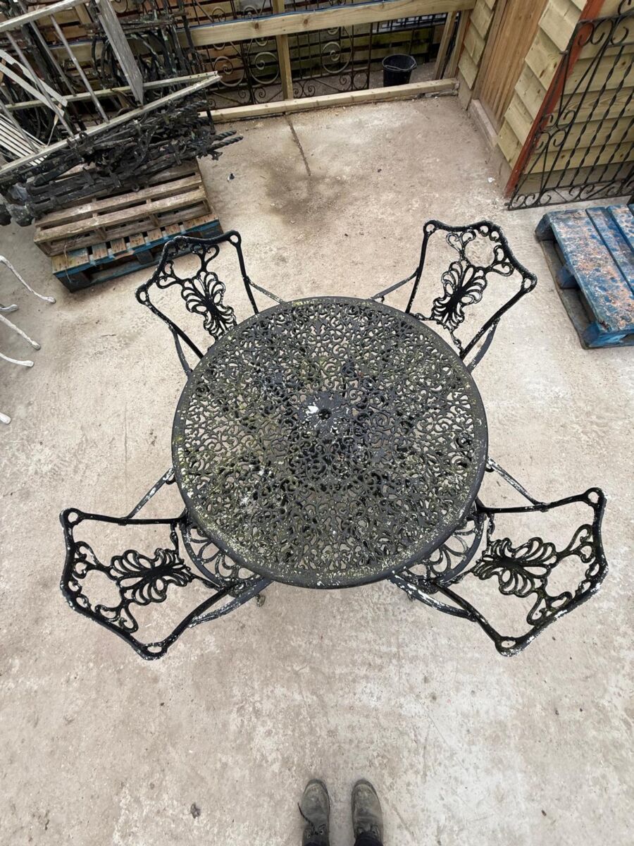 Black Cast Aluminium Garden Table and Chairs