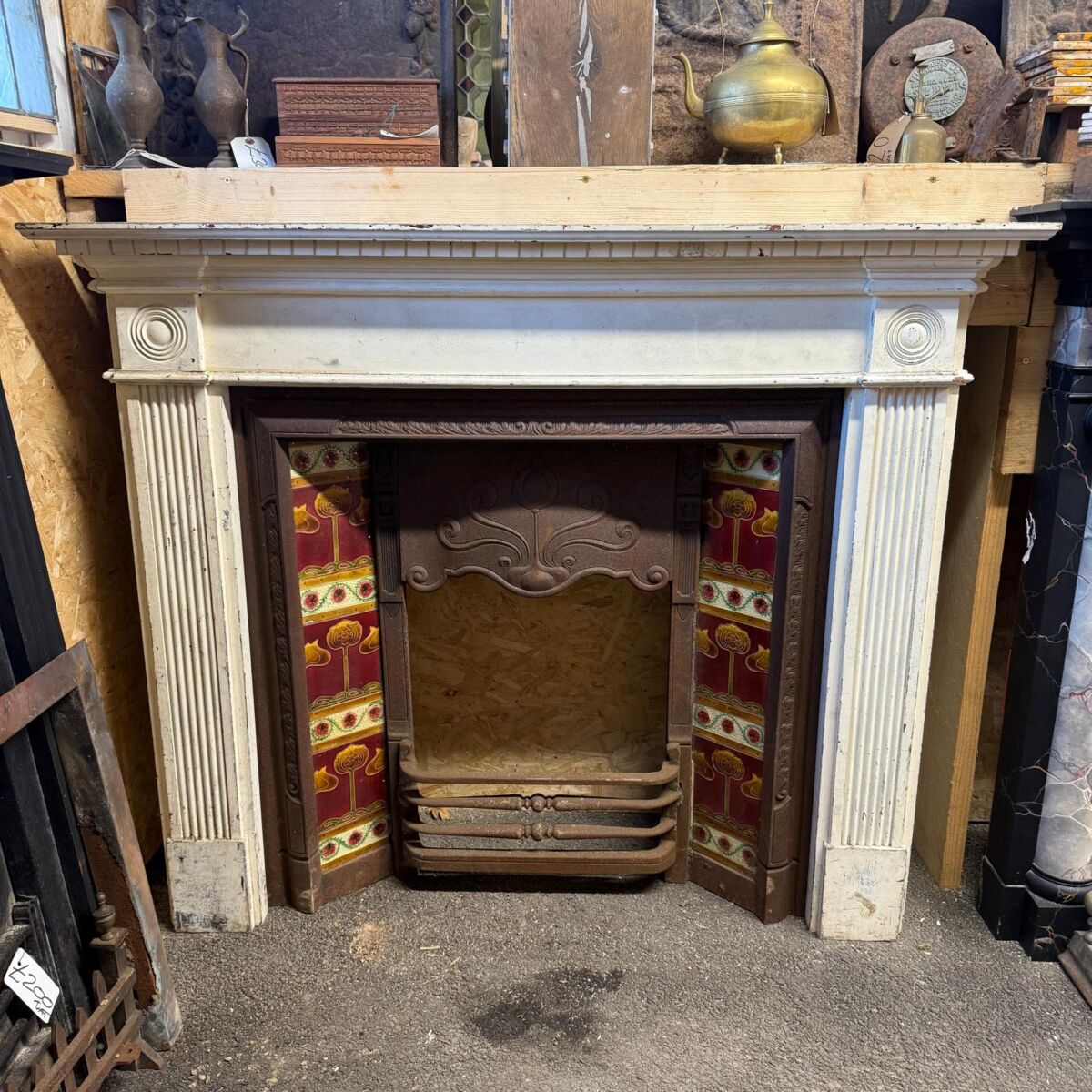 Beautiful Painted Wooden Fire Surround