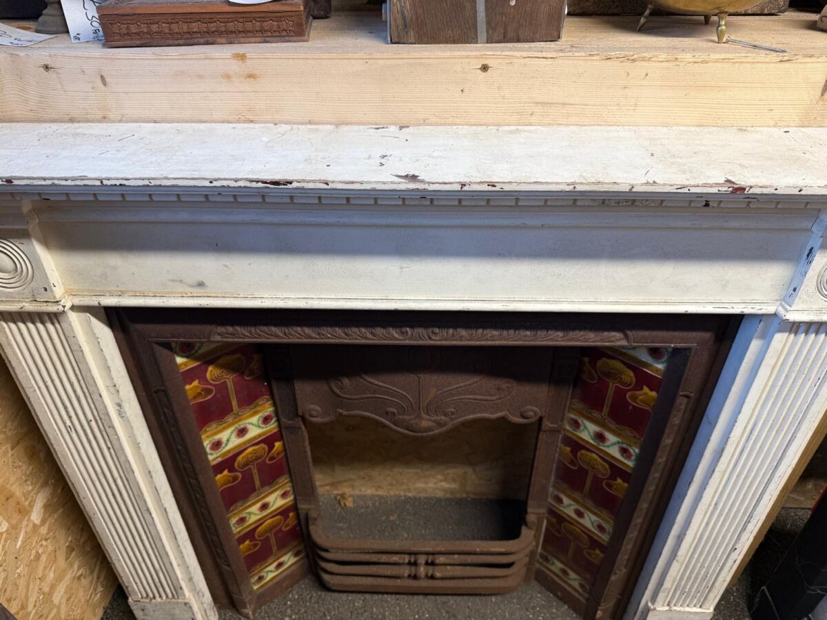 Beautiful Painted Wooden Fire Surround