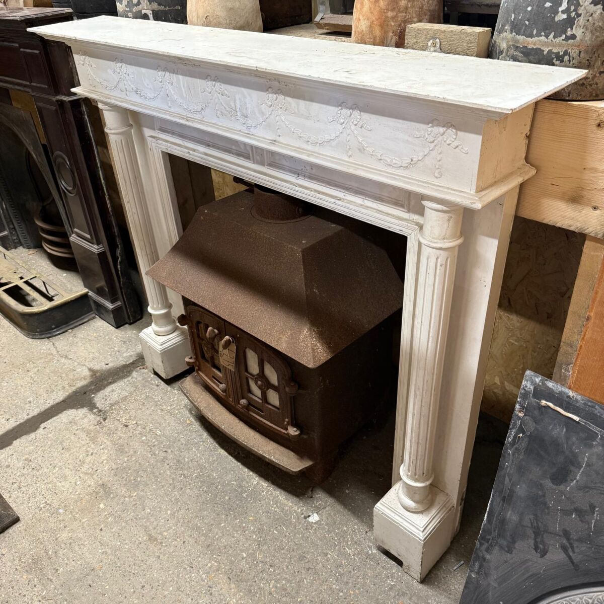 Beautiful Painted Fire Surround with Lovely Detail