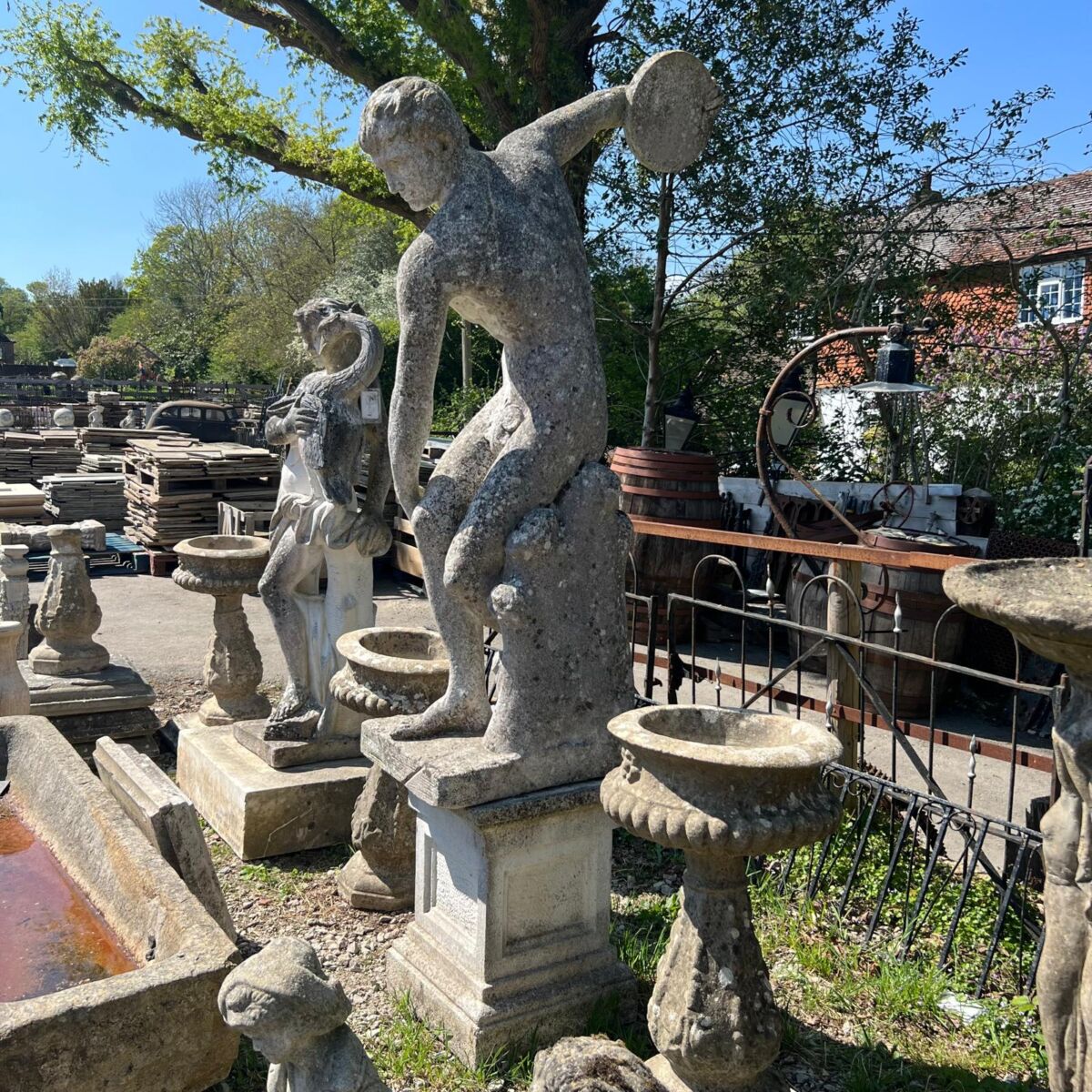 Man Throwing Discuss Statue