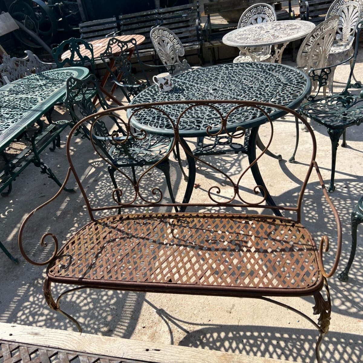 Vintage Heart Garden Bench