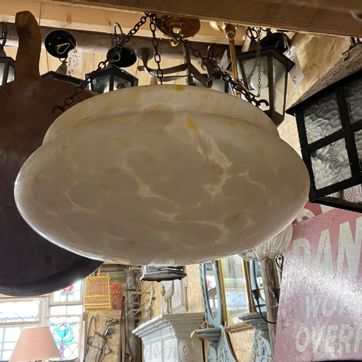 Marbled Glass Bowl Light
