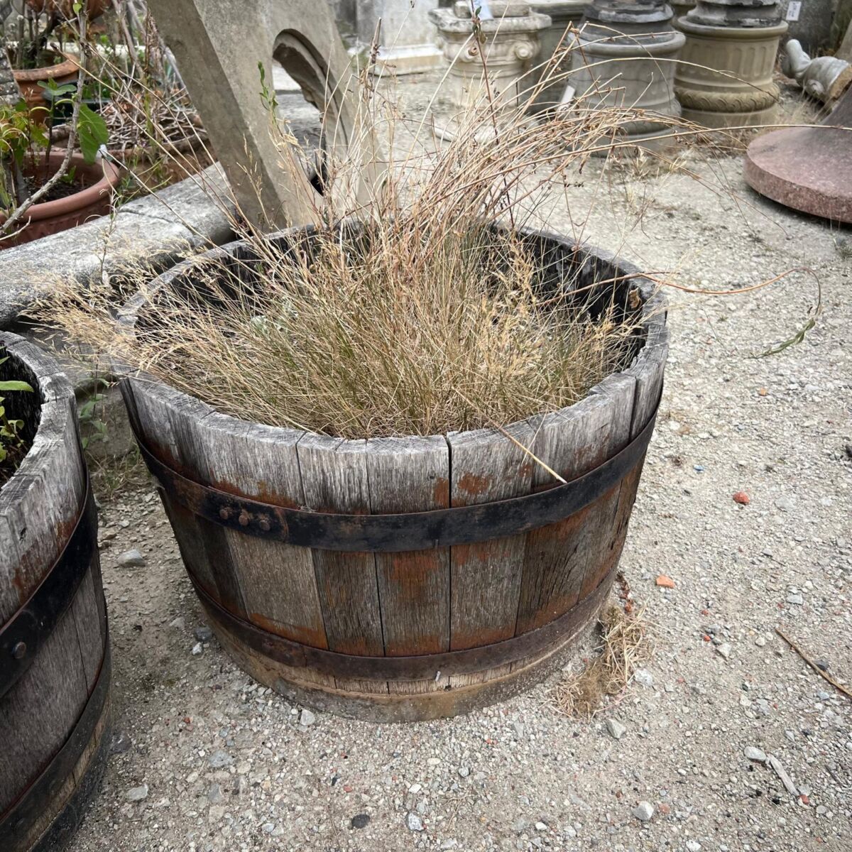 Reclaimed Barrel Planters