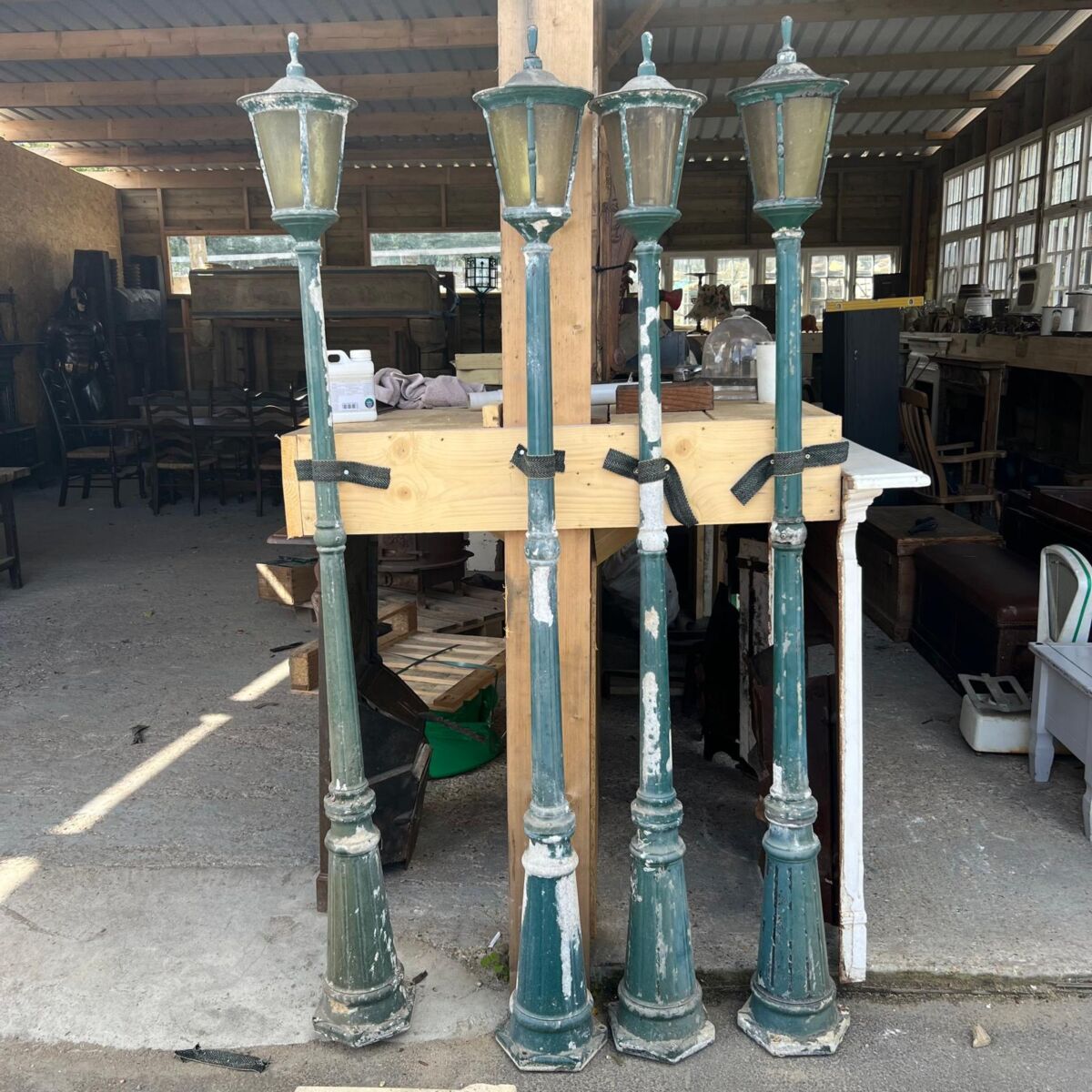 Green Cast Iron Lamp Posts