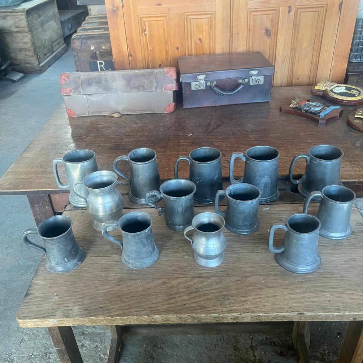 Traditional pewter Tankards