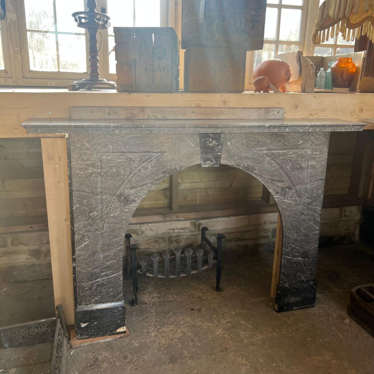 Grey Marble Fire Surround