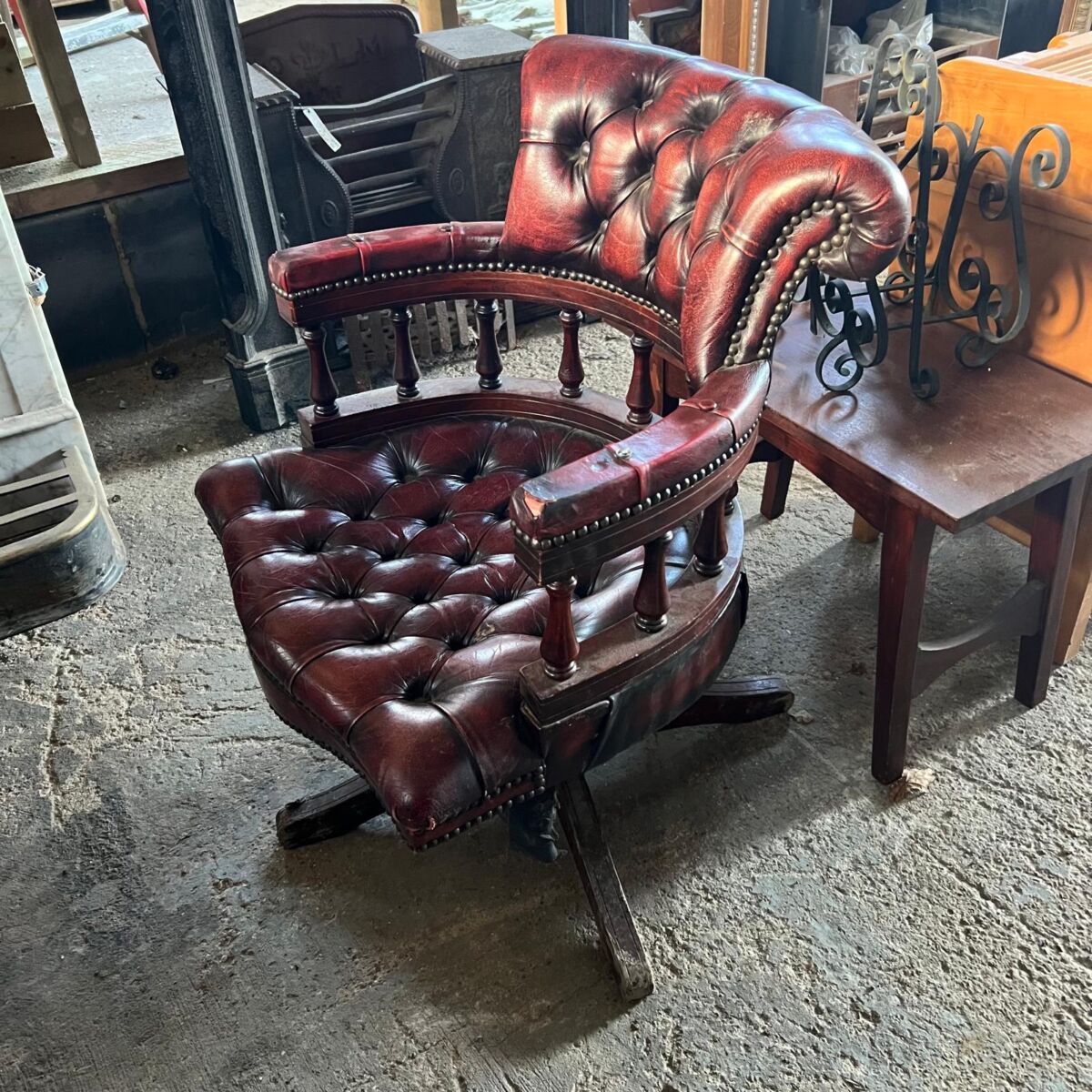 Elegant Leather Captains Chair