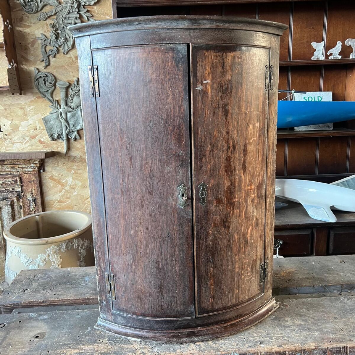 Lovely Bow Front Wall Cabinet