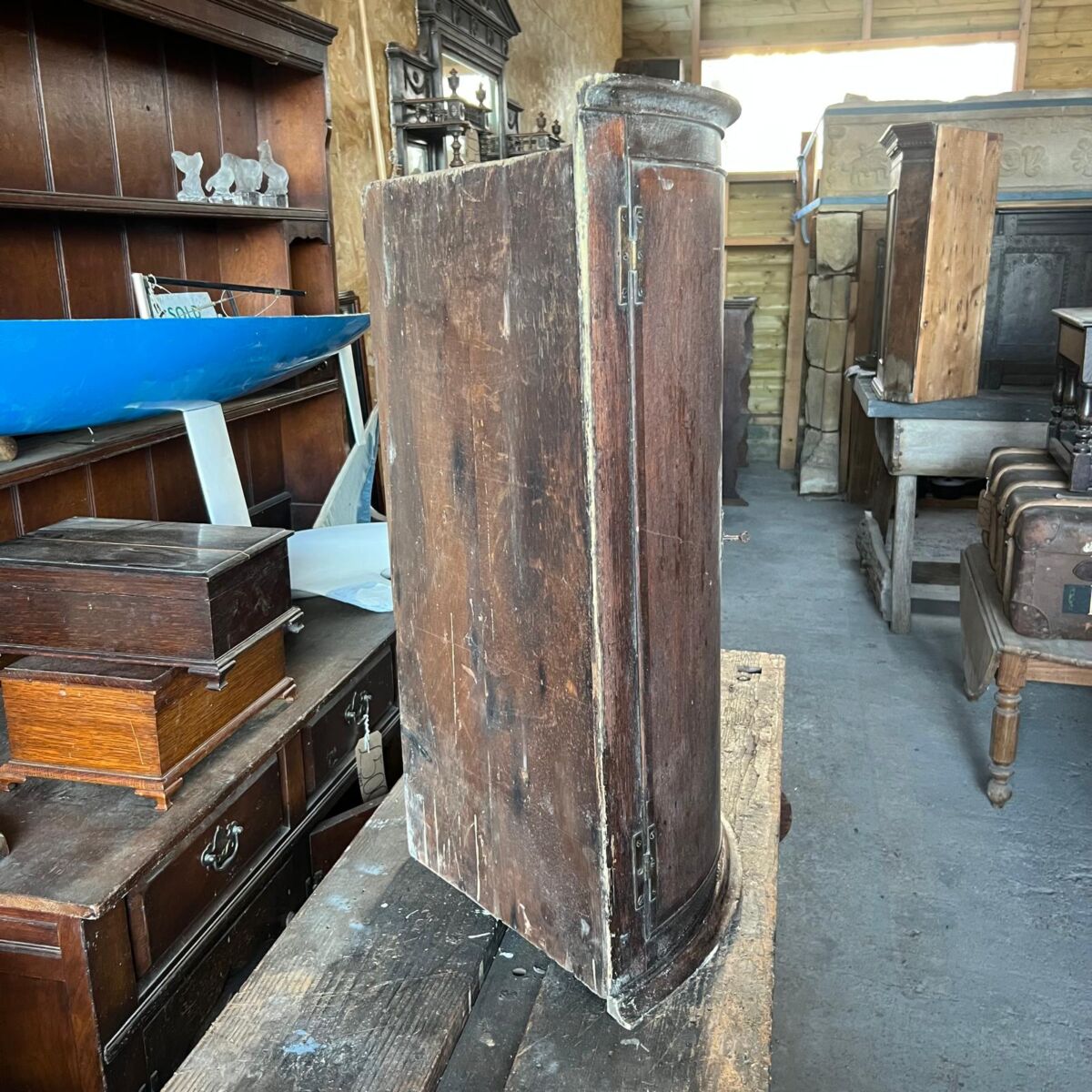 Lovely Bow Front Wall Cabinet